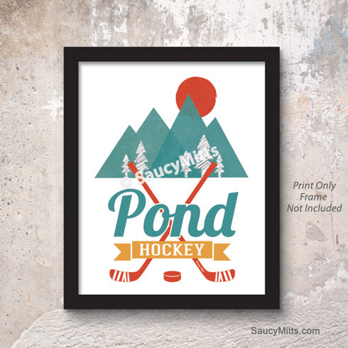 Retro Pond Hockey Poster - Saucy Mitts – Saucy Mitts Hockey
